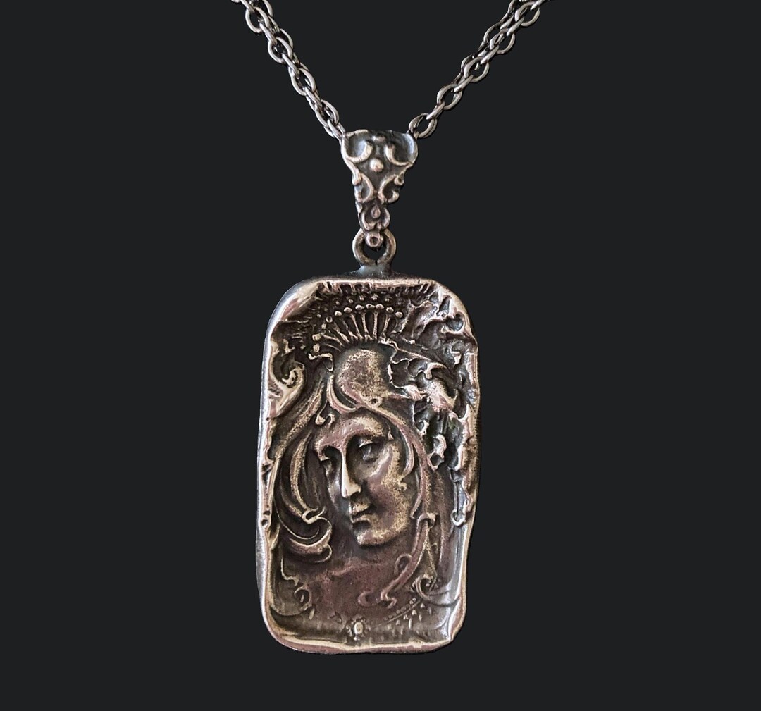Art Nouveau Style Henryk Winograd Fine Silver Vintage Pendant - Etsy