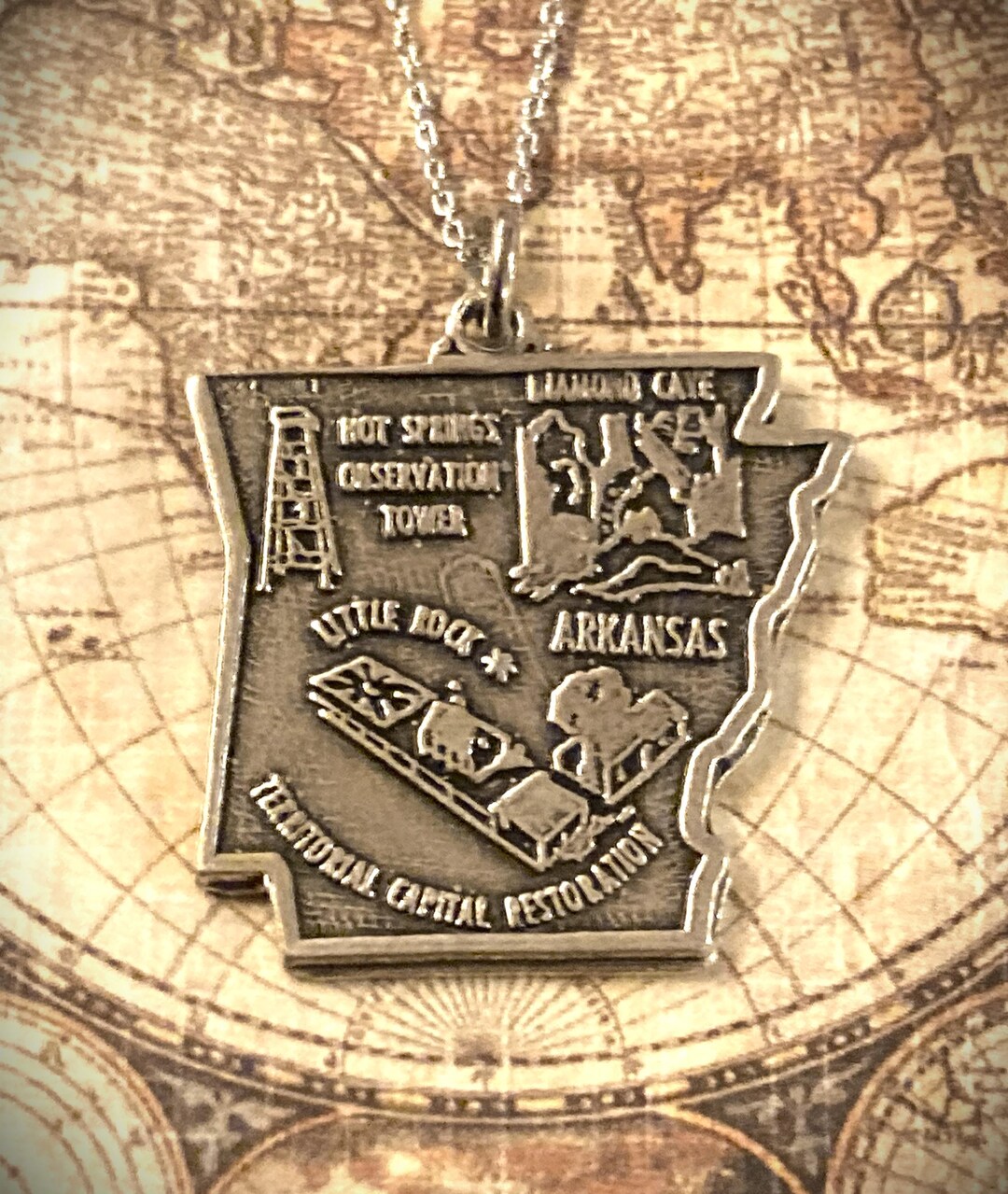 Vintage 1990s Arkansas State Charm or Pendant 925 Sterling Silver - Etsy