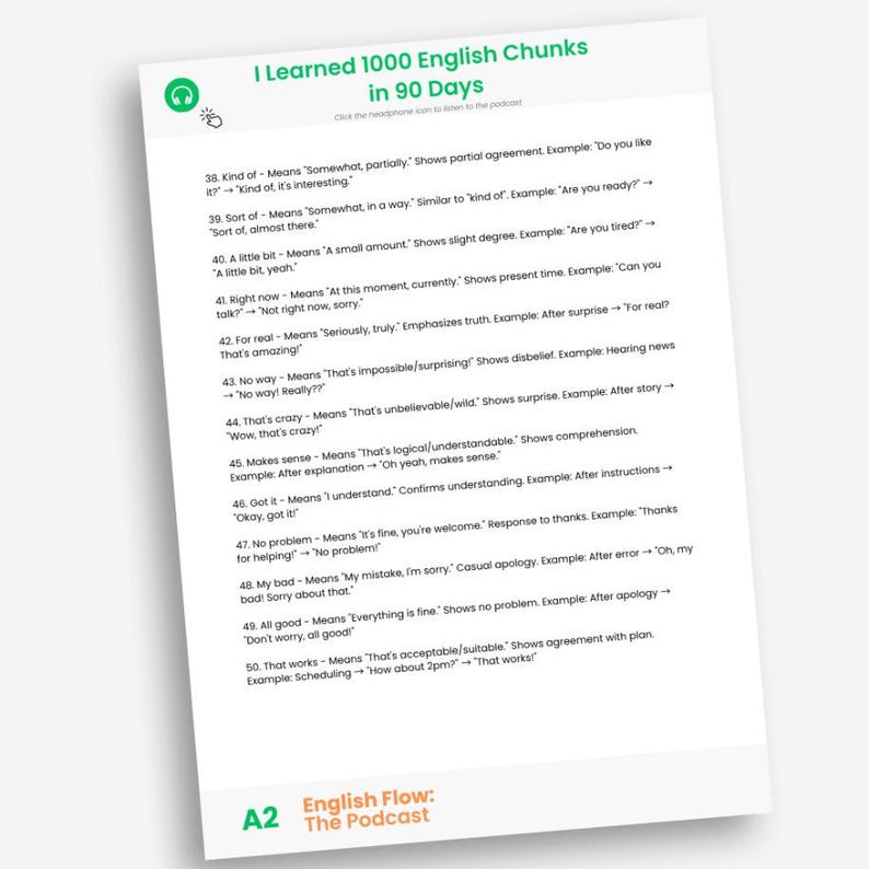 I Learned 1000 English Chunks in 90 Days - Etsy