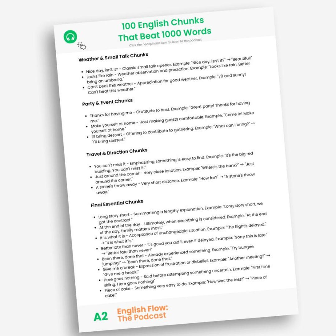100 English Chunks That Beat 1000 Words - Etsy