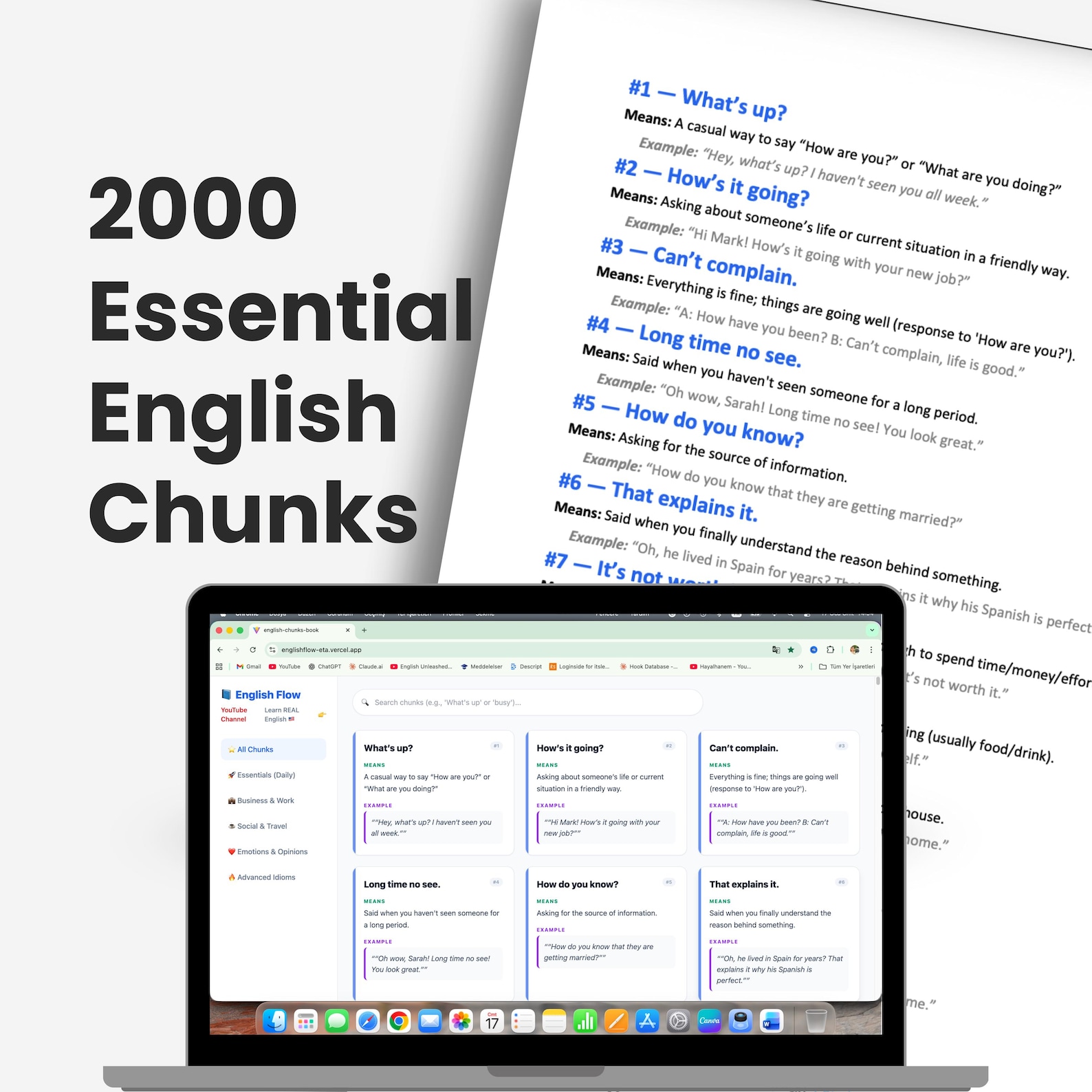 2000 Essential English Chunks (PDF + Live Search) | Real American ...