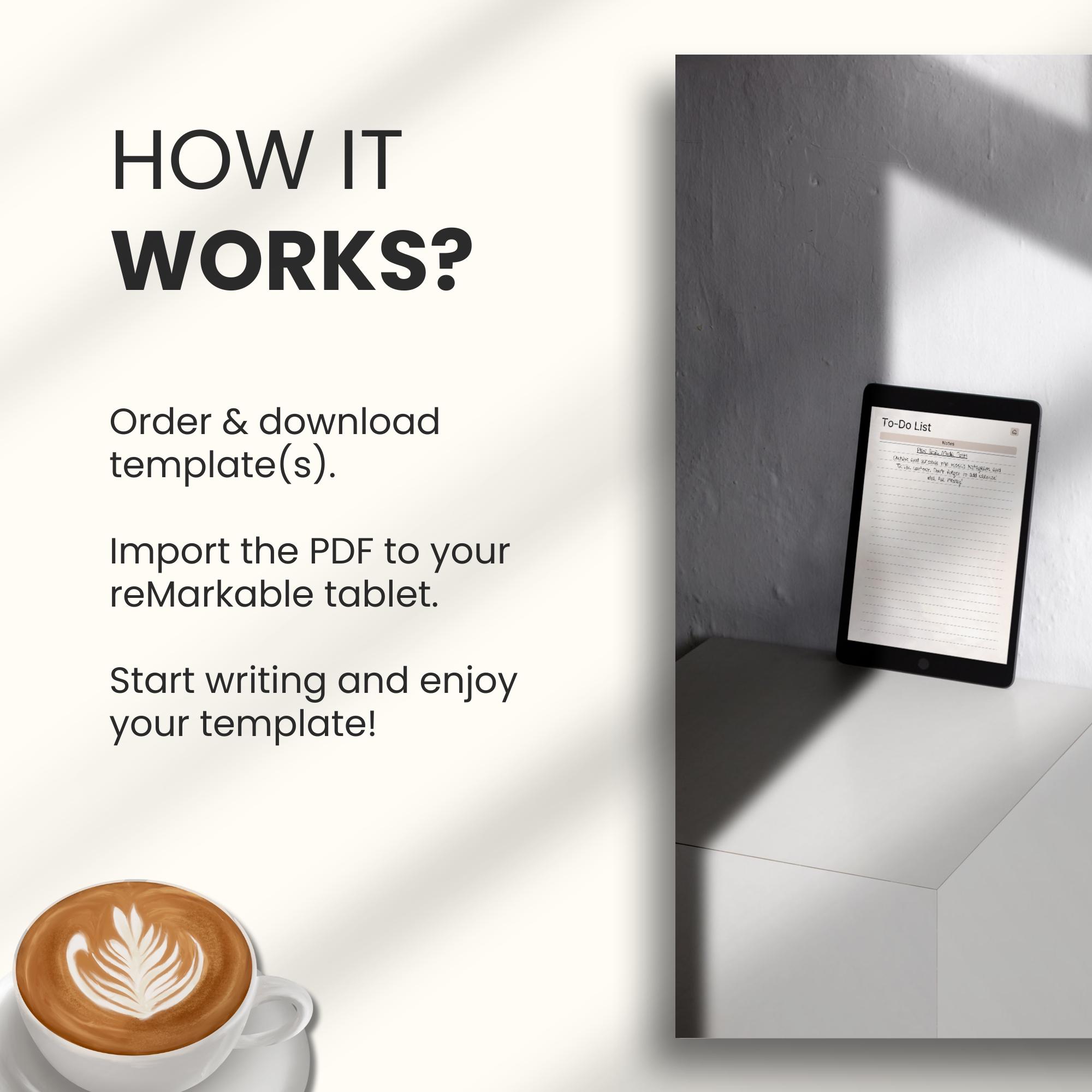 To Do List Notebooks for Remarkable Paper Pro, to Do List for ...