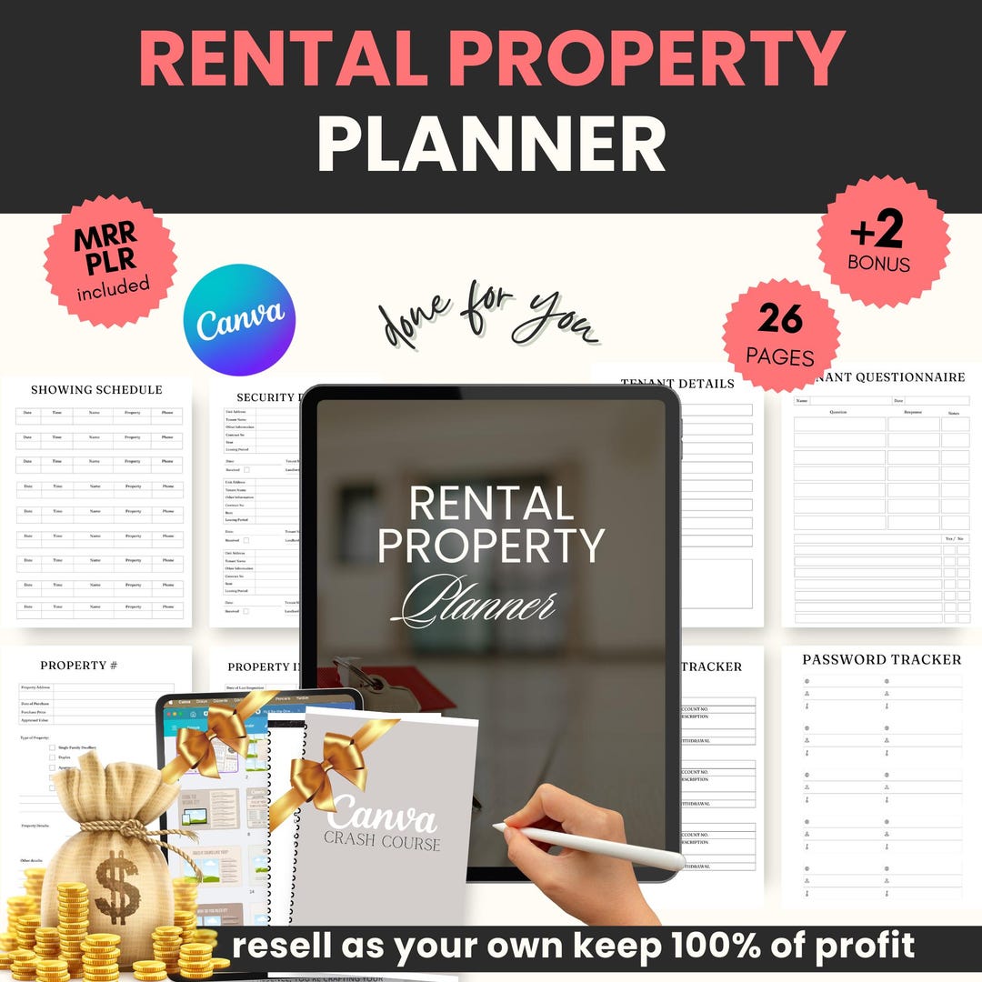 Rental Property Planner Done for You Digital Product Property ...