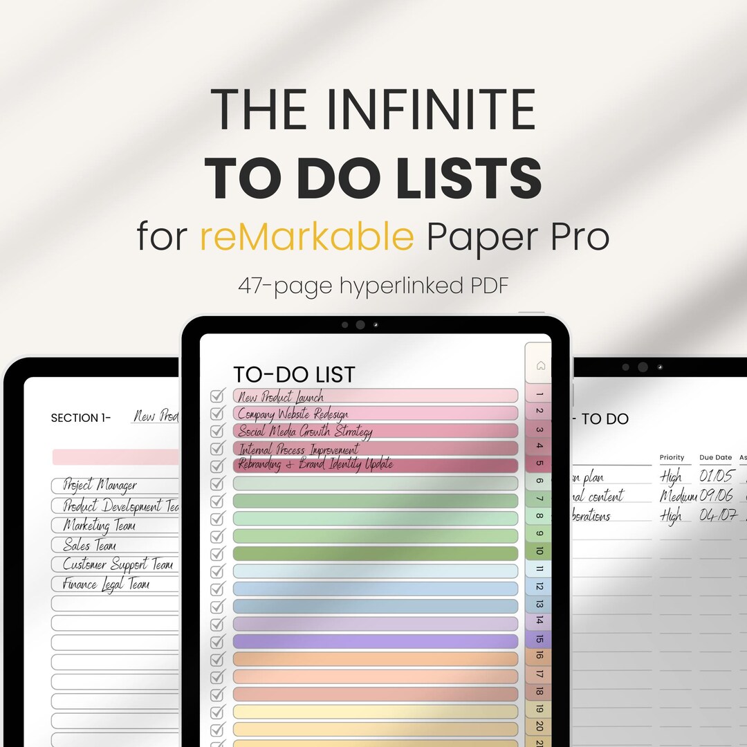 To Do List Notebooks for Remarkable Paper Pro, to Do List for ...