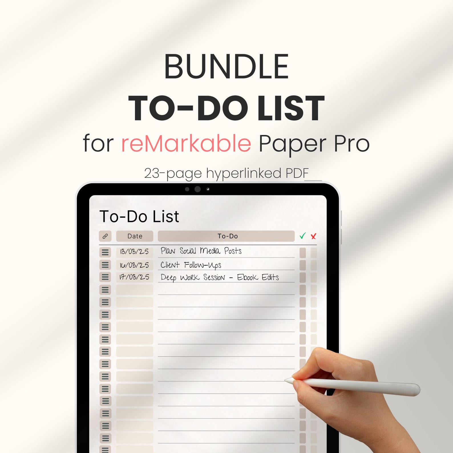 To Do List Notebooks for Remarkable Paper Pro, to Do List for ...
