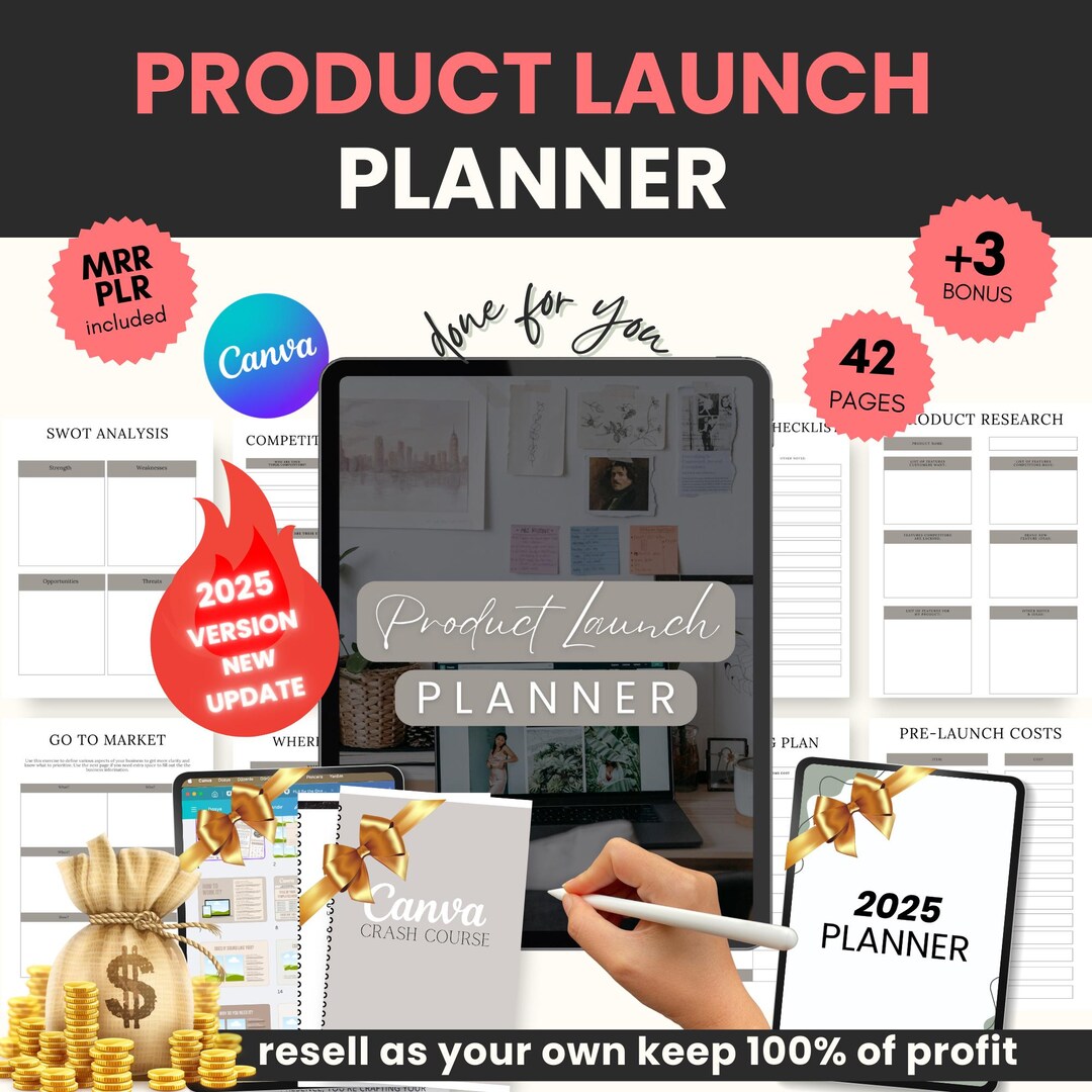 Product Launch Planner, Digital Product Planner, Remarkable Template ...