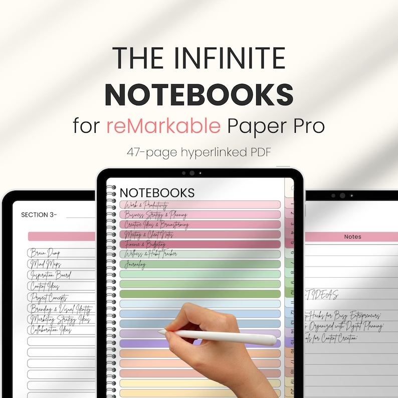 Remarkable Paper Pro Notebooks Bundle, Remarkable 2 Templates ...
