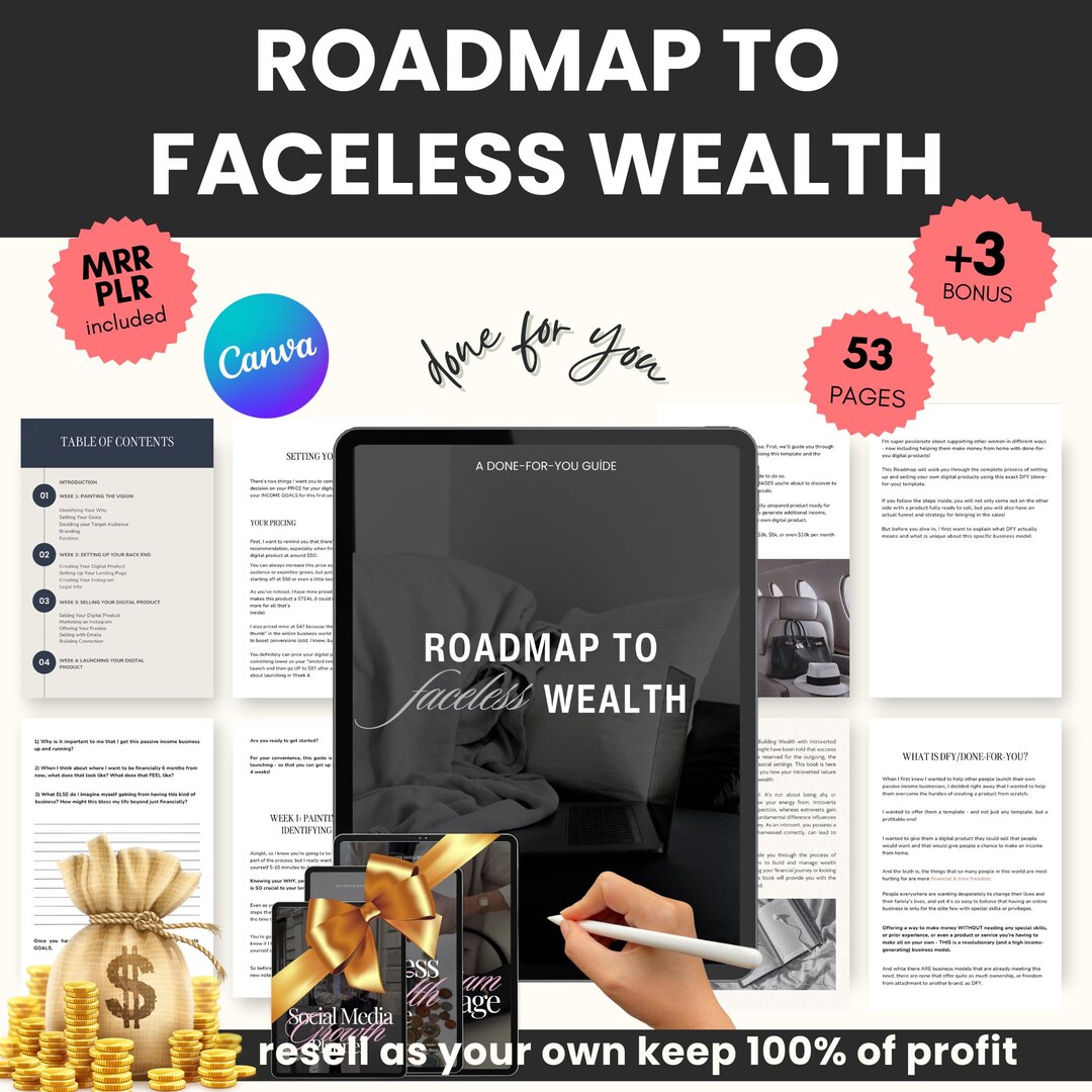 Roadmap to Faceless Wealth | 50+ Pages Faceless Digital Marketing Guide | Master Resell Rights ...
