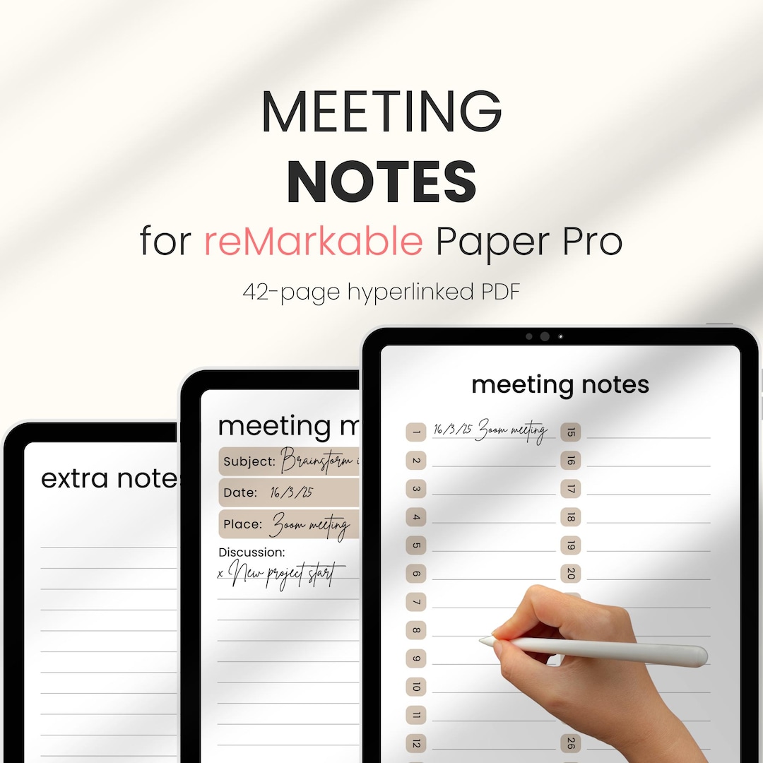 Remarkable Paper Pro Meeting Minutes, Remarkable 2 Business Templates ...