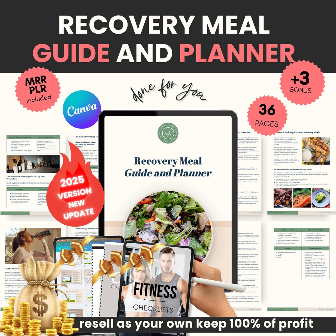 Recovery Meal Guide and Planner, Remarkable Planner, Nutrition Ebook ...