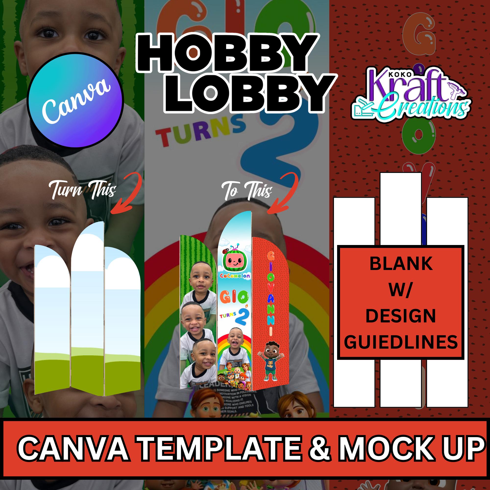 Hobby Lobby Wood Arch Panel Backdrop Template for Canva Mockup Included ...