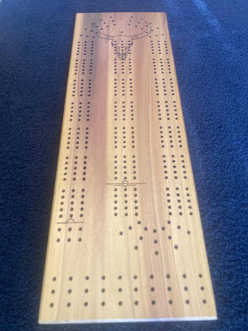 Cribbage Board Southwest Wood Burned Cow Skull Southwest Style - Etsy