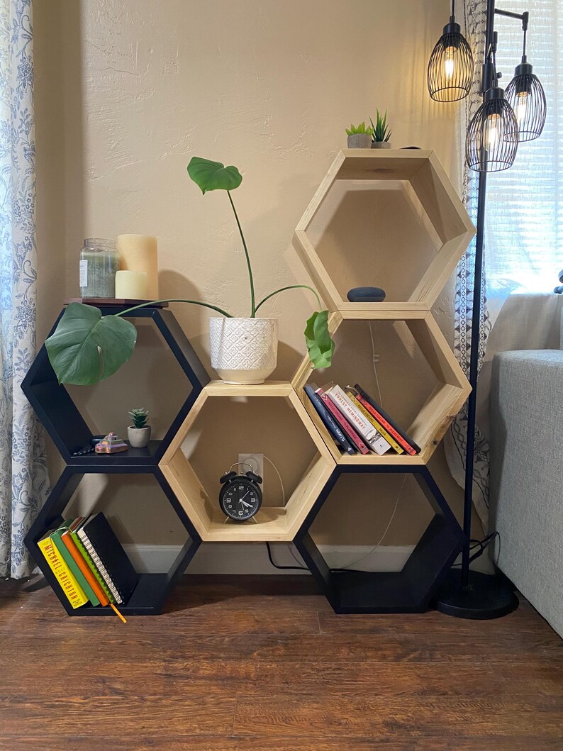 Hexagonal Solid Wood Modular Console Table Made in USA, Base Piece Plus ...