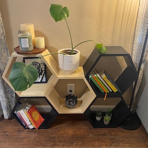 Hexagonal Solid Wood Modular Console Table Made in USA, Base Piece Plus ...
