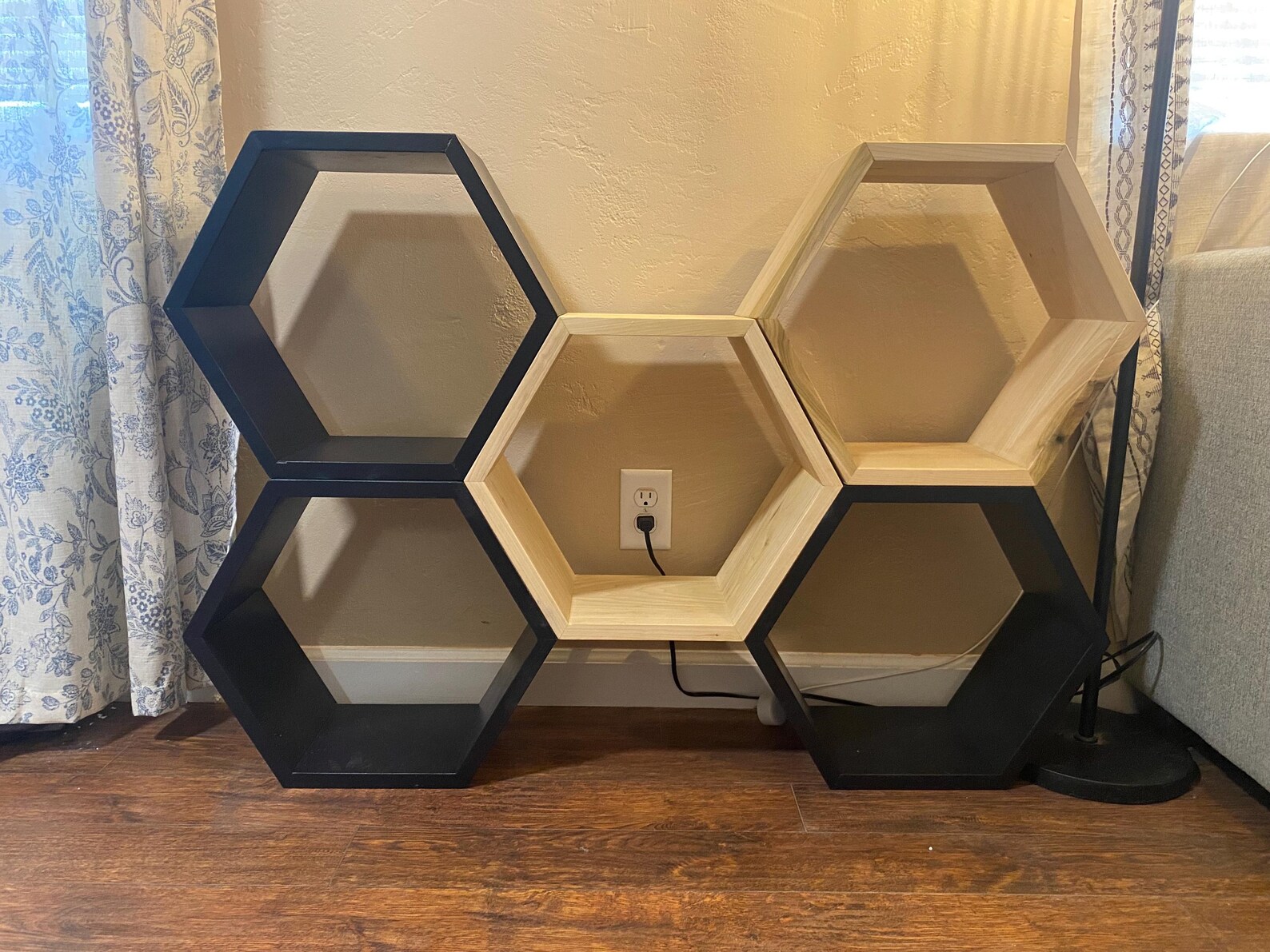 Hexagonal Solid Wood Modular Console Table Made in USA, Base Piece Plus ...