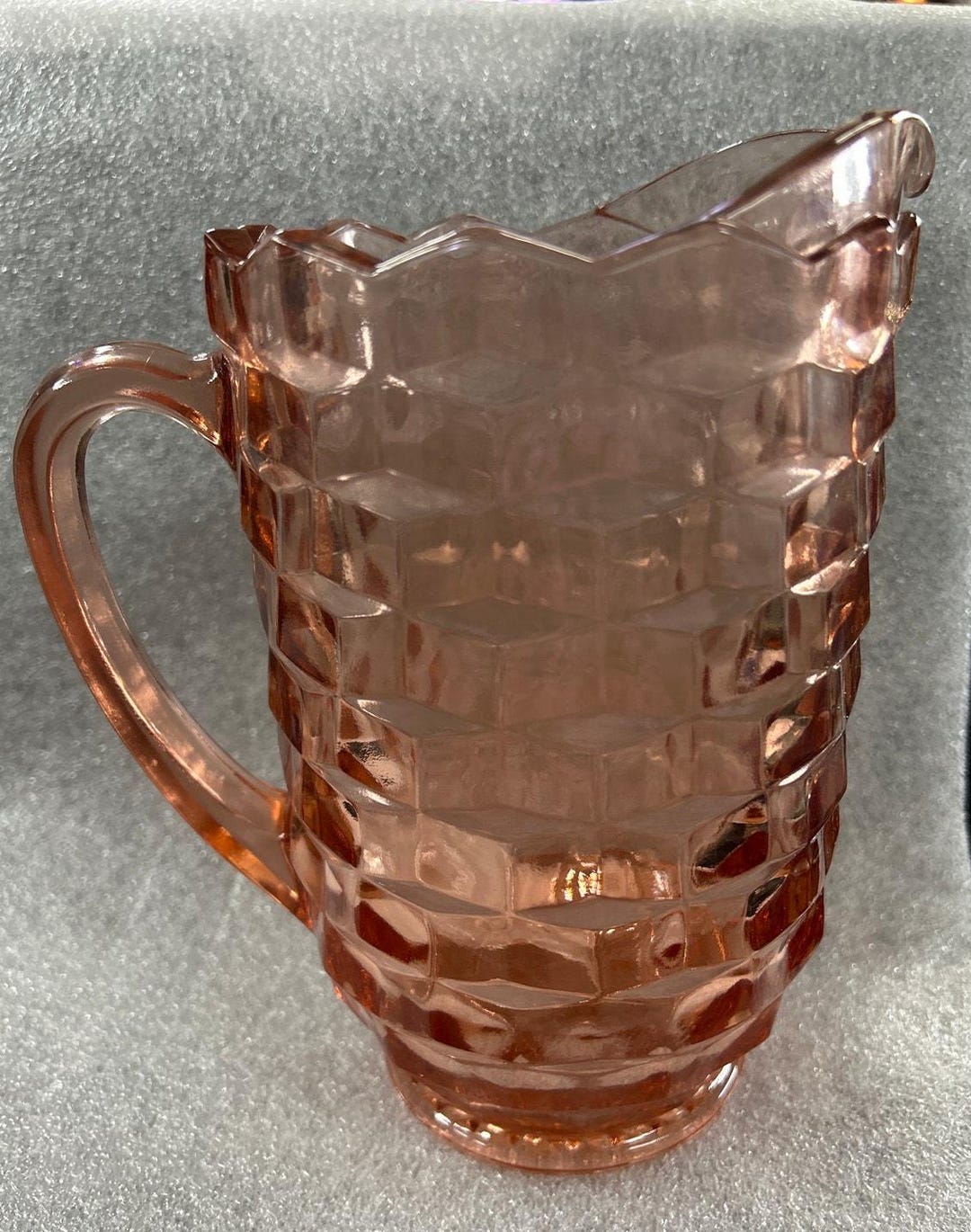 Indiana Glass Whitehall Pitcher Cubist Vintage - Etsy