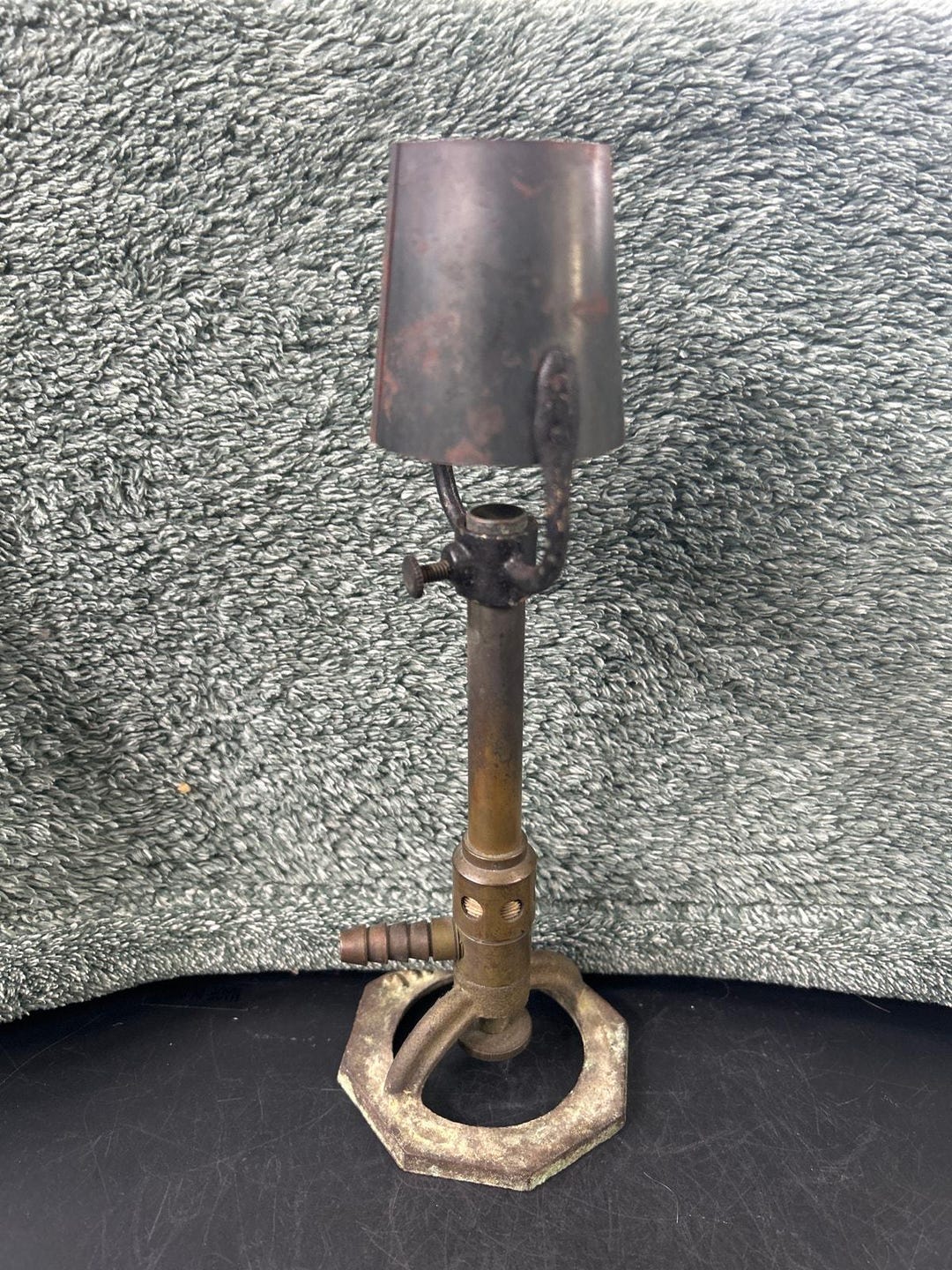 Antique Brass Laboratory Bunsen Burner Frame Medical Early Industrial ...