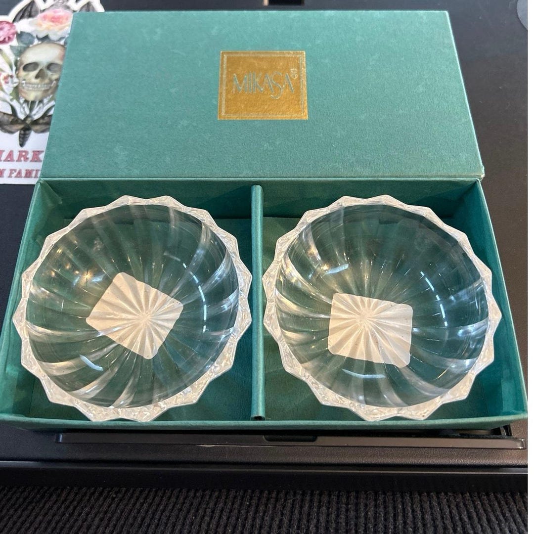 Mikasa Sunbeam Crystal Condiment Bowl Set Vintage NIB - Etsy