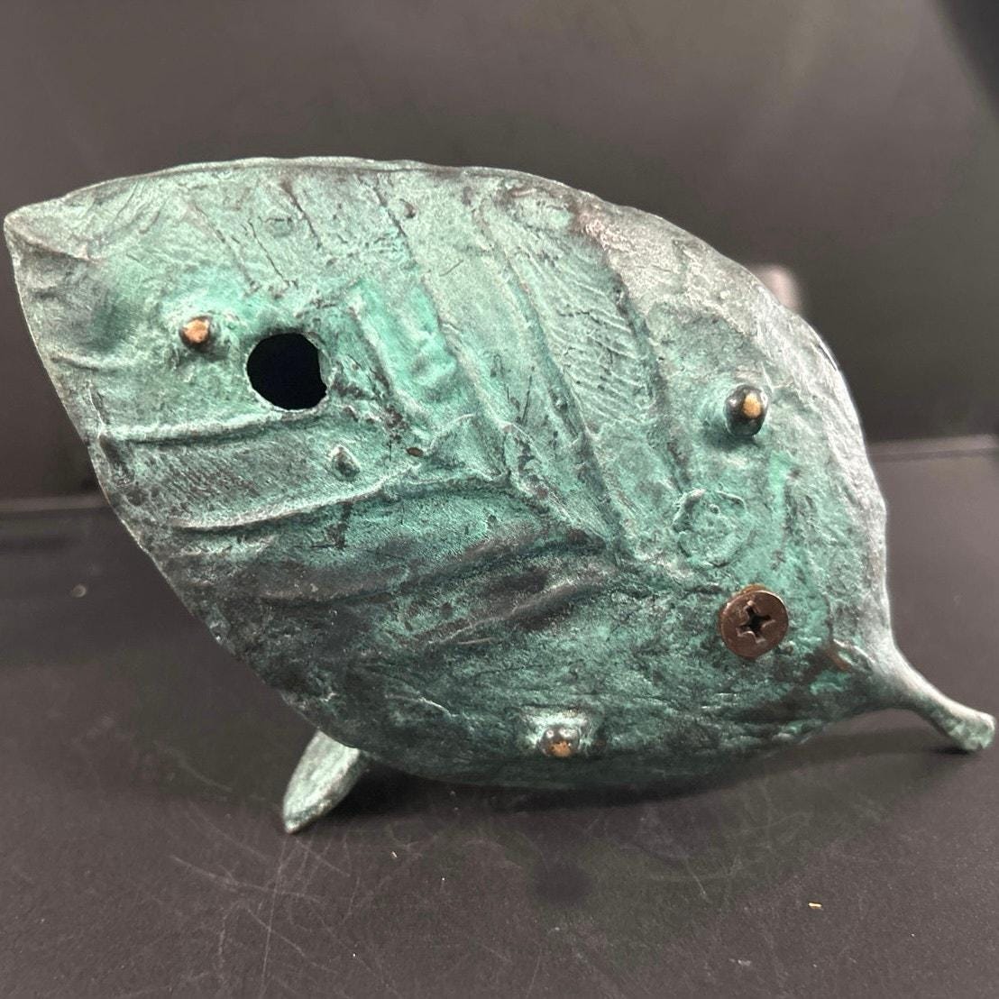 Andrea by Sadek Verdigris Brass Rowing Rabbit With Vase or Candle ...