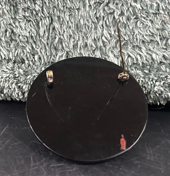 Antique Victorian Vulcanite Black Mourning Cameo Pin … - Gem