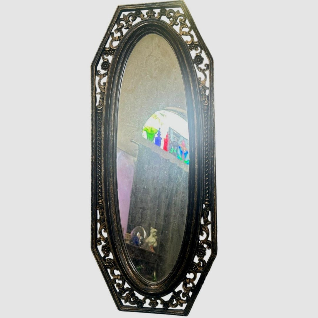 1964 Mirror by Syroco Bonze Tone Hollywood Regency or Gothic Style - Etsy