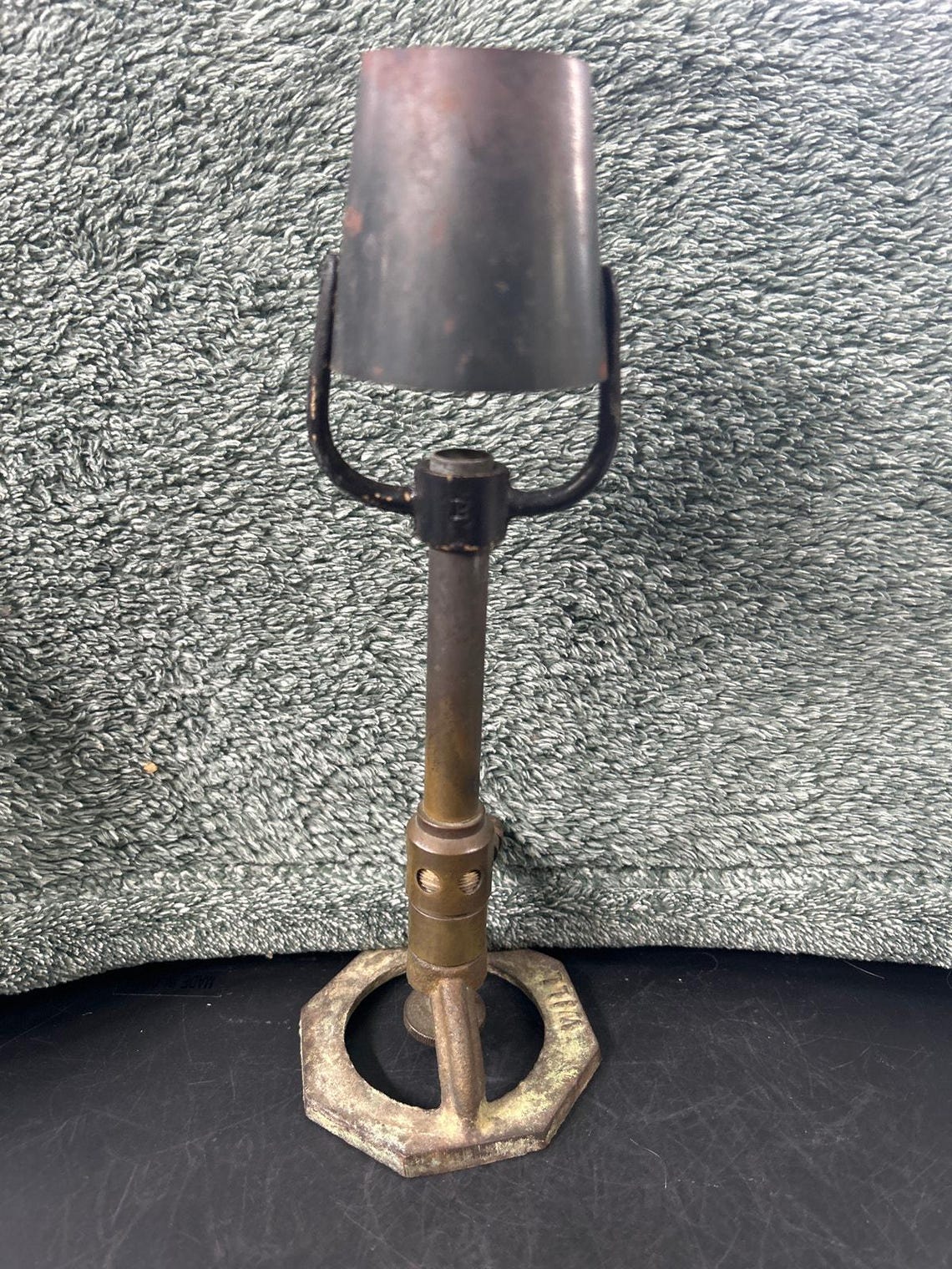 Antique Brass Laboratory Bunsen Burner Frame Medical Early Industrial ...