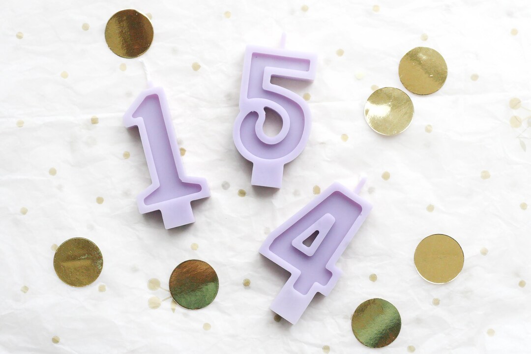 Violet Birthday Numbers Candles – Beeswax and Olive Wax Birthday Candle ...
