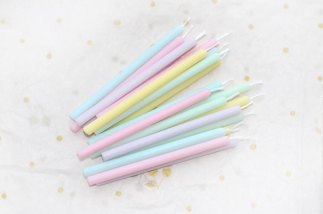 Set of Beeswax and Olive Wax Candles, Birthday Bento Candles ...
