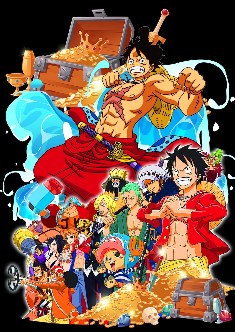 80 One Piece Designs Bundle - Anime Art, Instant Download, High-quality ...