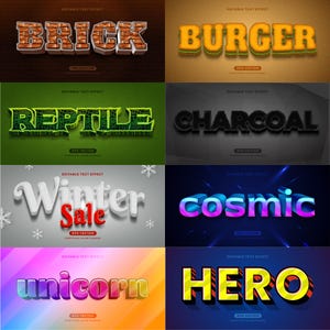 100 Premium Photoshop Text Effects Bundle - Fully Editable 3D Text ...
