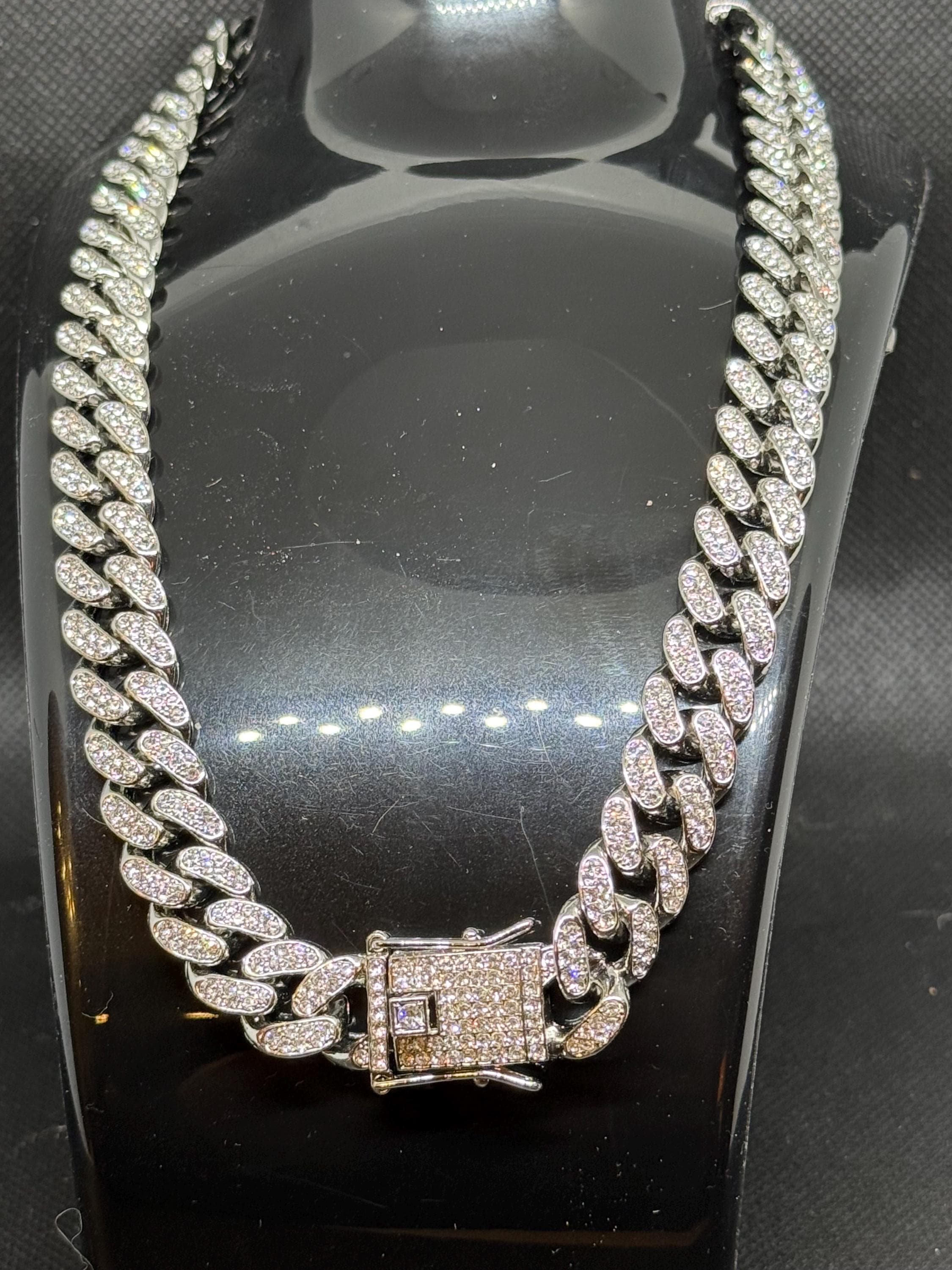 Mens Iced Out Miami Cuban Chain Link Necklace - Etsy
