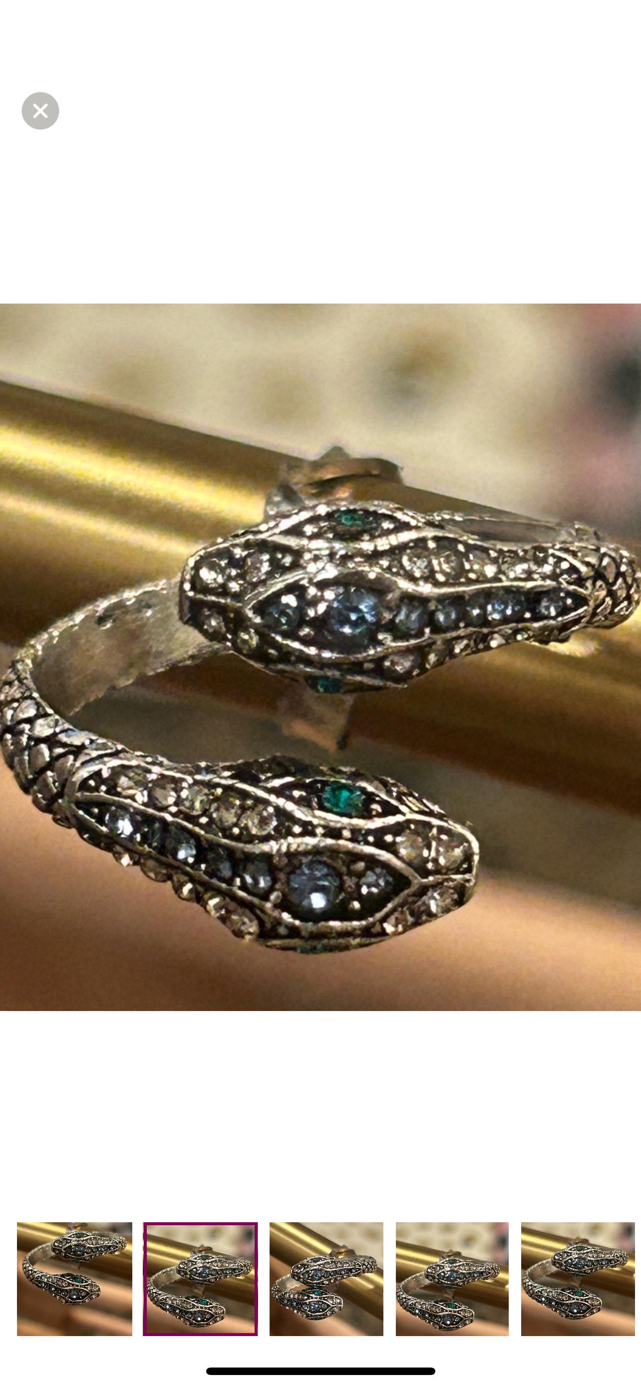 Snake Statement Ring With Green Eyes - Etsy