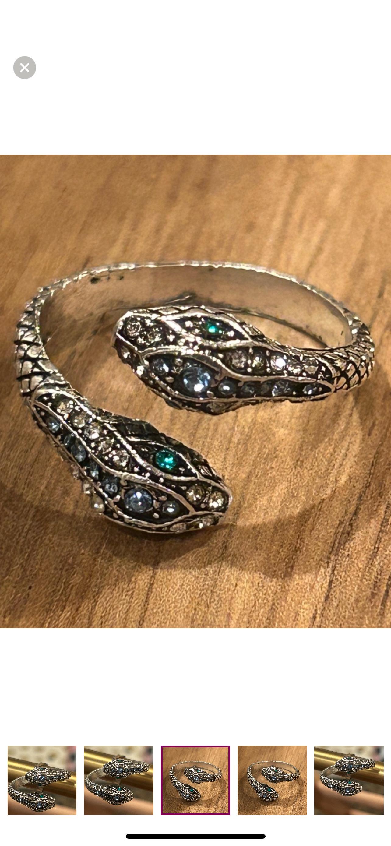 Snake Statement Ring With Green Eyes - Etsy