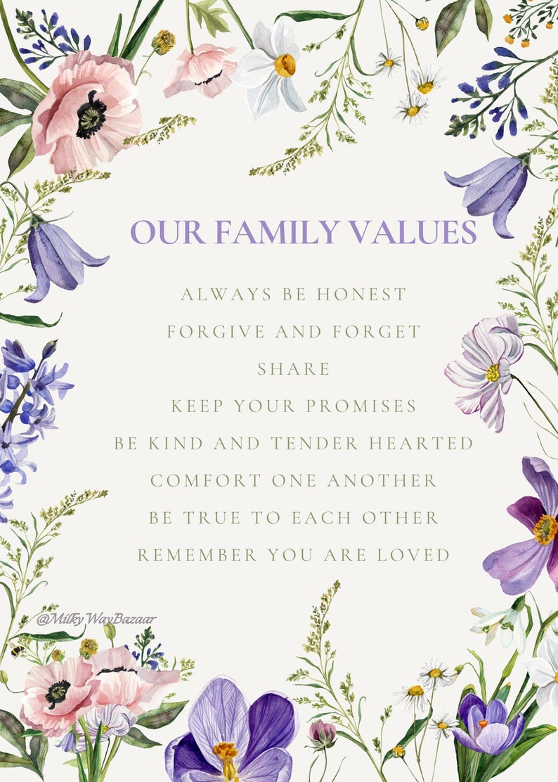 Better Family Values Challenge Print Inspirational Wall Art Digital ...