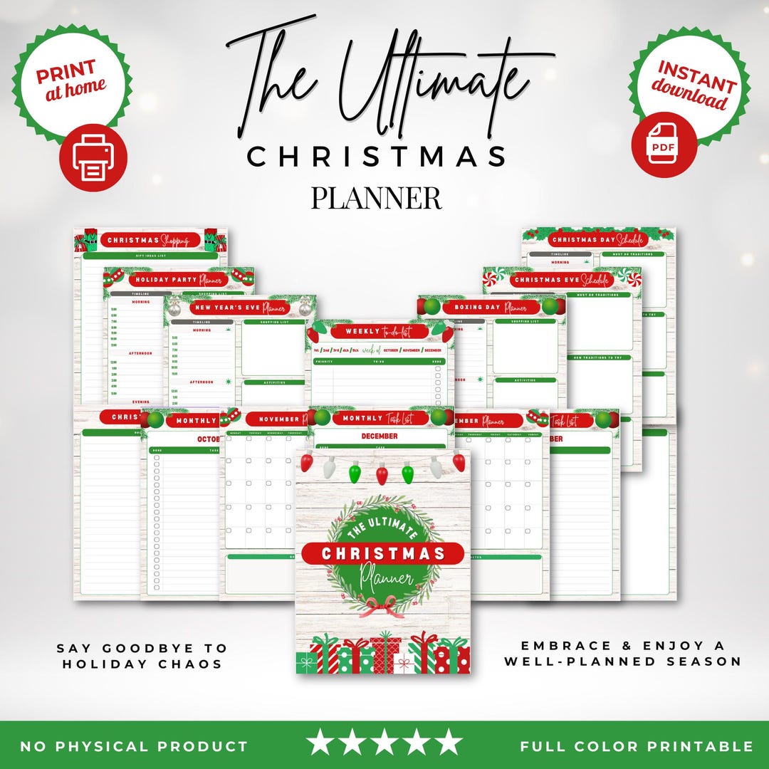 Ultimate Christmas Planner | 16 Printable Holiday Organizers, Calendars ...