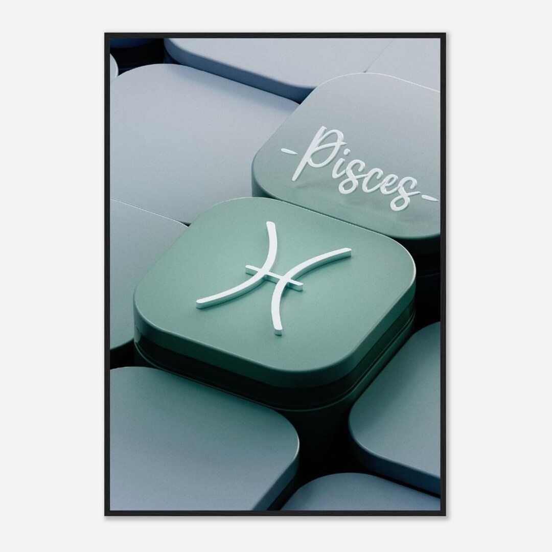 PISCES Wood Framed Wall Poster. Horoscope Wall Decor. Home/gift/dorm - Etsy