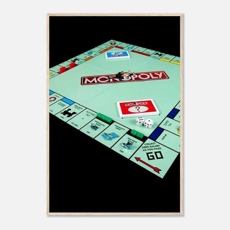 Monopoly Classic Board Game Framed Wall Poster. Home/dorm/gameroom/gift ...