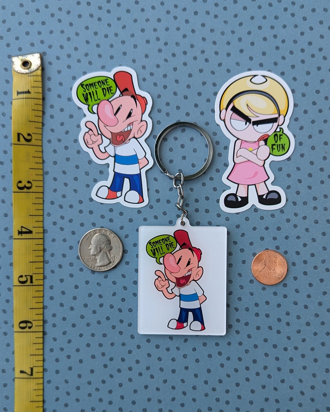 Grim Adventures Keychain & Sticker: GAOBAM Billy and Mandy Inspired - Etsy
