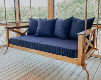 Wooden Bed Swing, Wooden Porch Swing, Balcony Swing, Backyard Swing ...