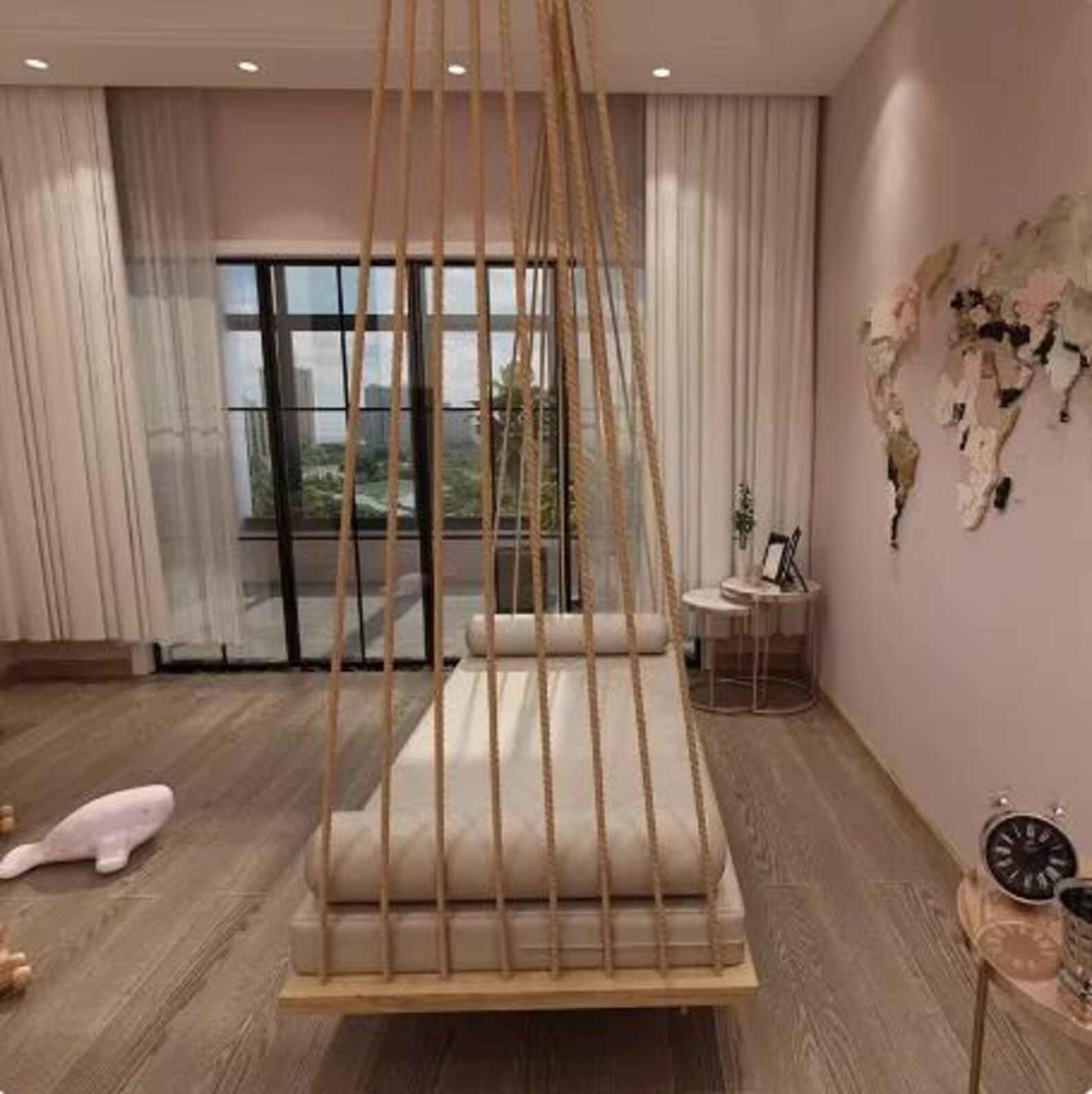 Wooden Bed Swing, Wooden Porch Swing, Balcony Swing, Backyard Swing ...