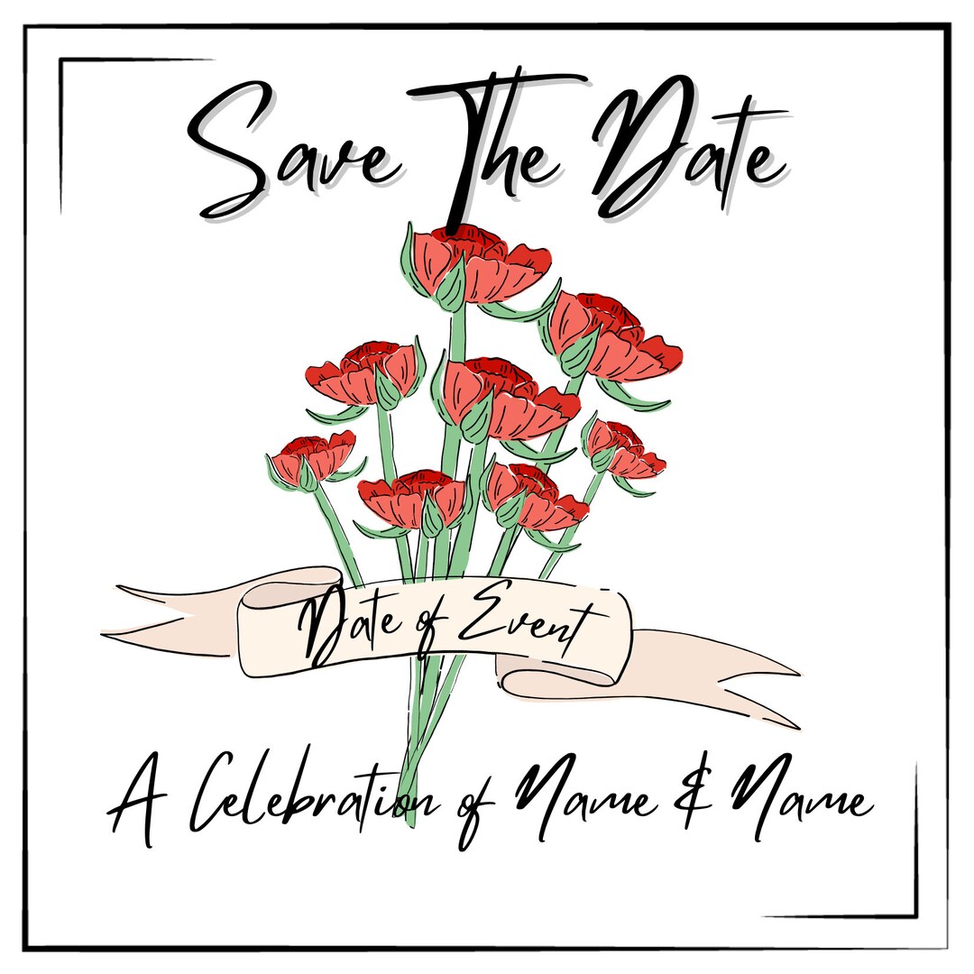 Simple and Easy Save the Date Cards! Message Seller With Your Specific ...