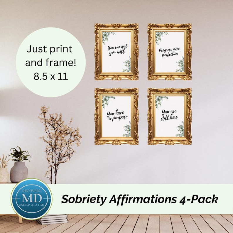 Printable Sobriety Affirmations - Set of 4 - Etsy