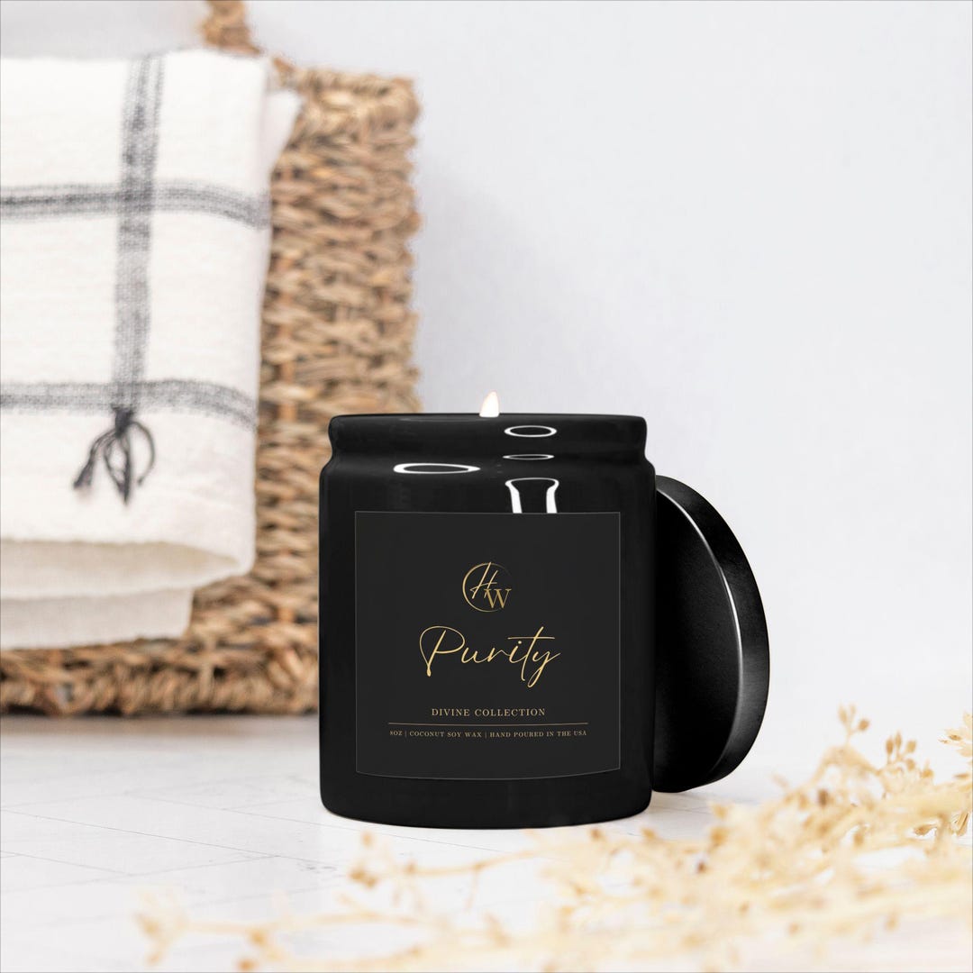 Purity Unscented Candle | Divine Collection | Hand-poured, Coconut Soy ...