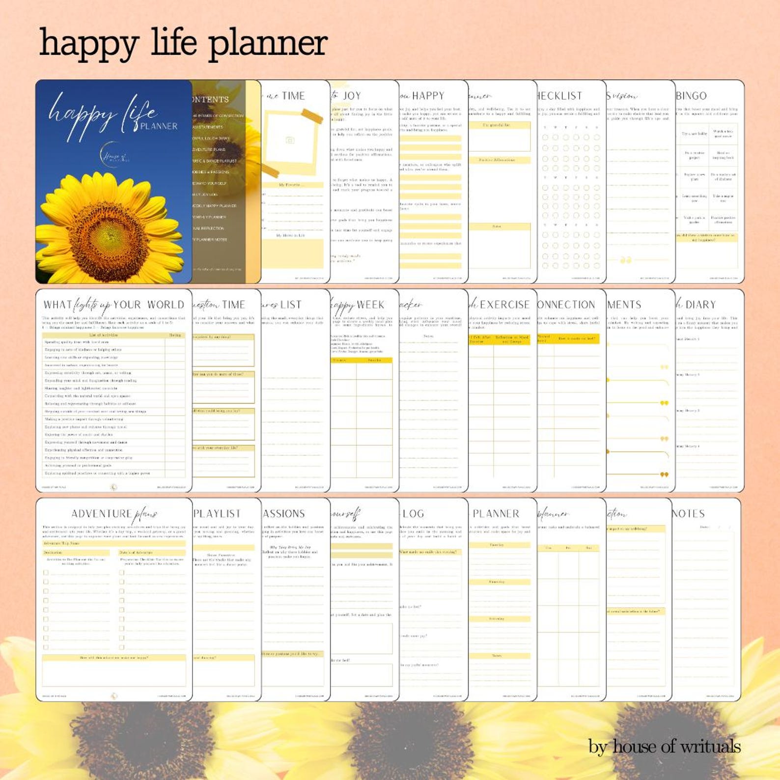 Happy Life Planner | Happiness Goals, Positive Mindset, Gratitude ...