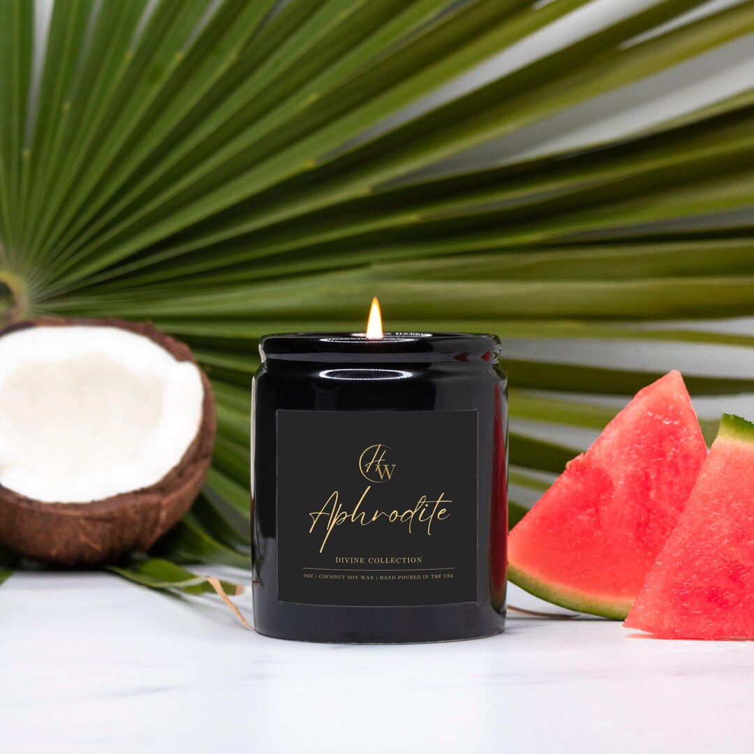 Aphrodite Scented Candle | Divine Collection | Hand-poured, Coconut Soy ...
