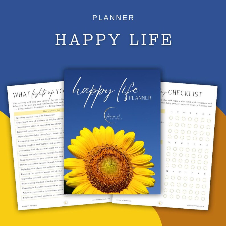 Happy Life Planner | Happiness Goals, Positive Mindset, Gratitude ...