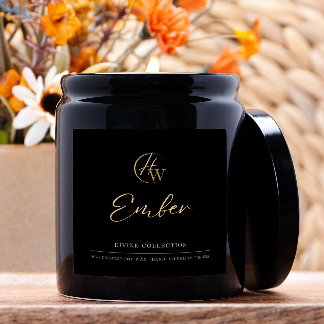 Ember Scented Candle | Divine Collection | Hand-poured, Coconut Soy ...