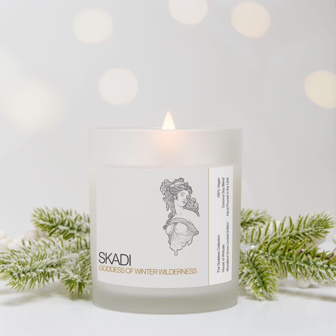 Skadi Limited Edition Frosted Glass Candle the Goddess Collection Hand ...