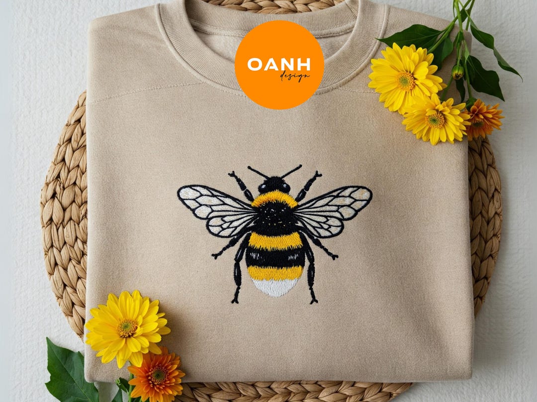 Embroidered Bumble Bee Sweatshirt, Nature Lover Gift for Mother Days ...