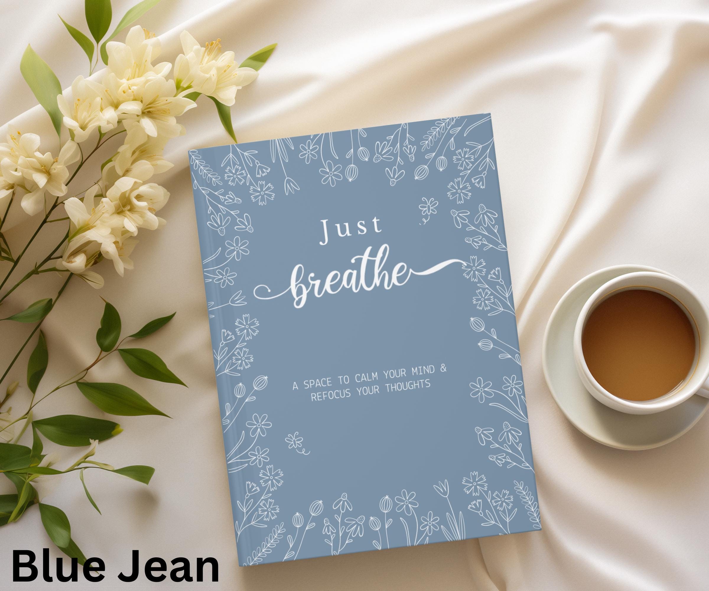 Just Breathe Therapy Notes Journal Mental Health Daily Check in Funny ...